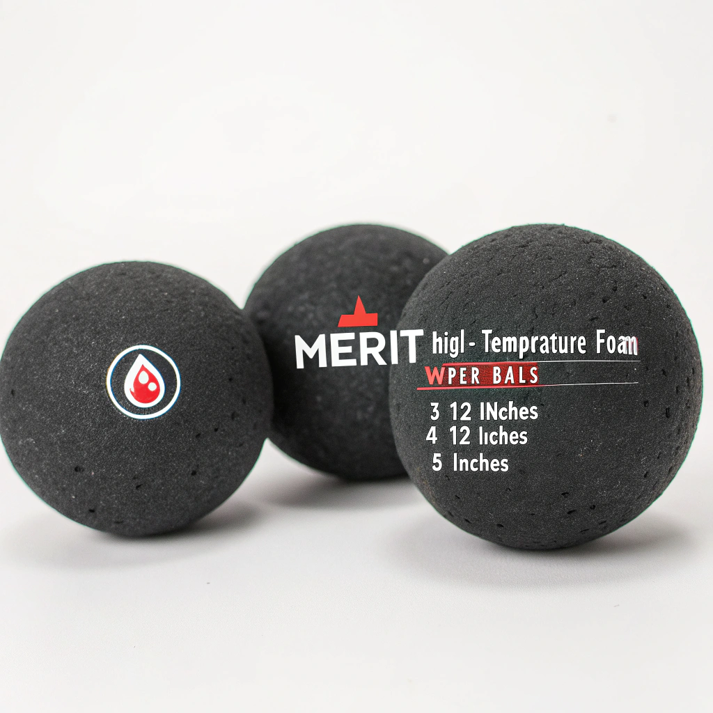 MERIT High-Temperature Foam Wiper Balls for 3 1/2″, 4 1/2″, and 5 ...